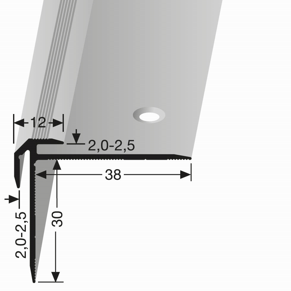 Treppenprofil 30 X 38 X 2500 Mm Aluminium Treppenkantenprofil